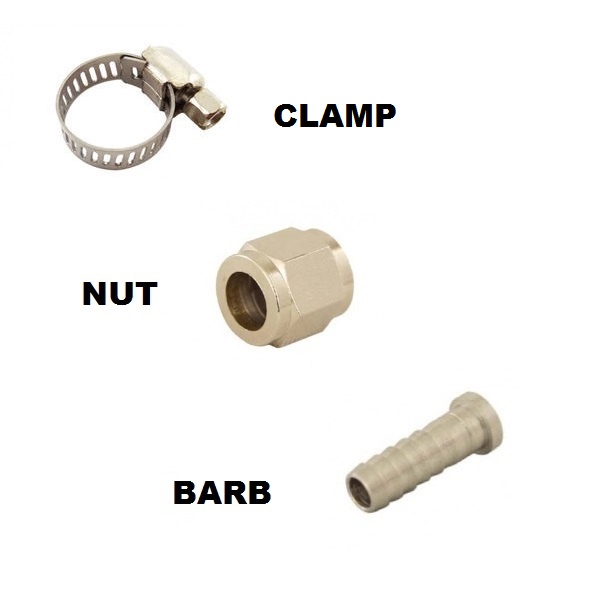 MFL 1/4X1/4" SWIVEL NUT SET WITH BARB KIT FOR PIN~BALL LOCK QD QUICK ...