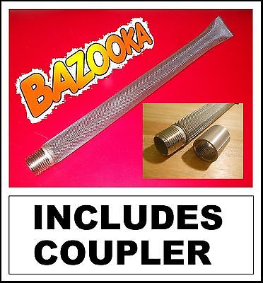 BAZOOKA SCREEN w/COUPLER 12″ X 1/2″ NPT STAINLESS BREW KETTLE OR MASH ...