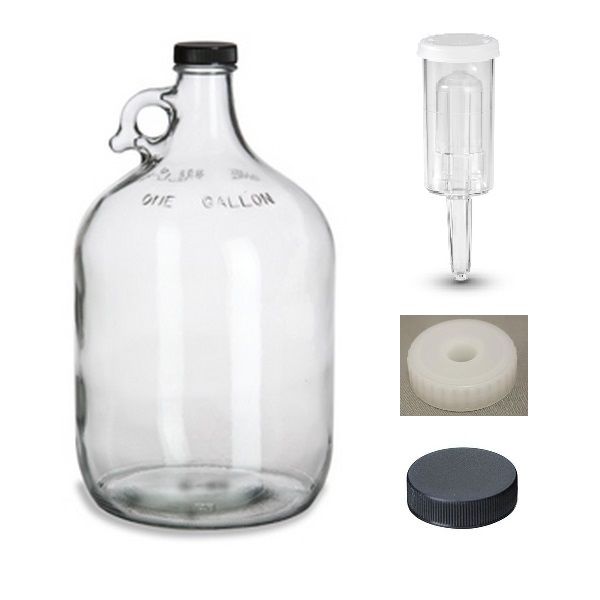 FERMENTING KIT 1 GALLON JUG w/AIRLOCK & CAPS FOR HOMEBREWING BEER WINE ...