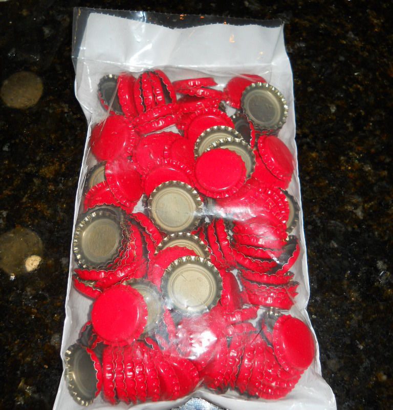 CROWN CAPS 144 NEW RED BOTTLE CAPS STANDARD 26.5 SIZE FOR SODA AND BEER ...