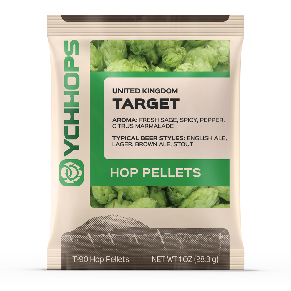 Target (UK) 2023 Pellet Hops 2 oz From Yakima Valley Hops - Hobby Homebrew