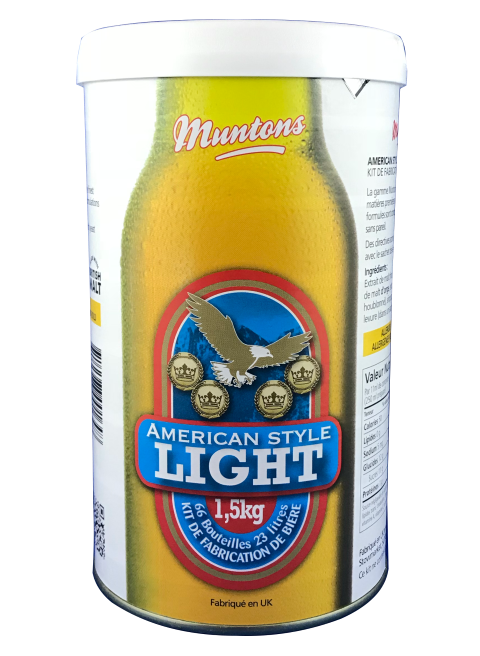 Muntons Premium Range AMERICAN LIGHT LAGER Tinned 6 Gallon Beer Making ...