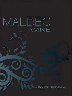 WINE BOTTLE LABELS Pack of 30 MALBEC BLUE VINE ON BLACK Design Self ...