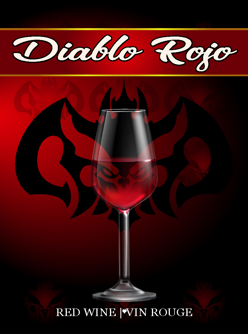 DIABLO ROJO GENERIC RED WINE Bottle Labels Pack of 30 Glass and Bat ...