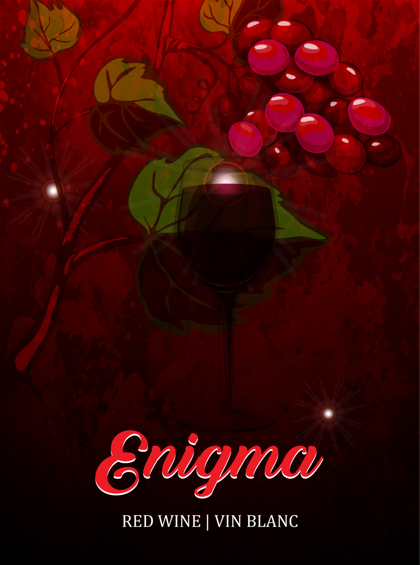 ENIGMA GENERIC RED WINE Bottle Labels Pack of 30 Maroon Red Grapes ...