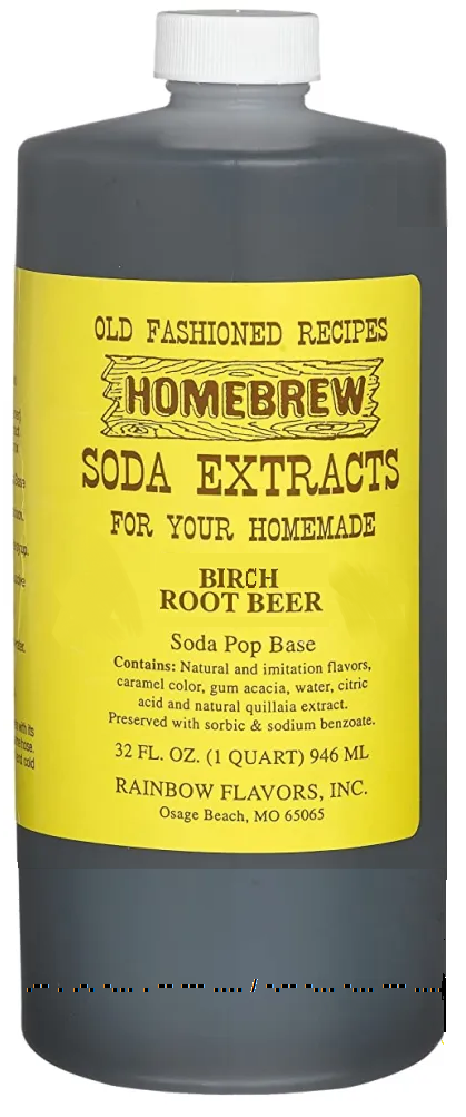 Quart Size BIRCH ROOT BEER Extract Old Fashioned RAINBOW FLAVORINGS ...