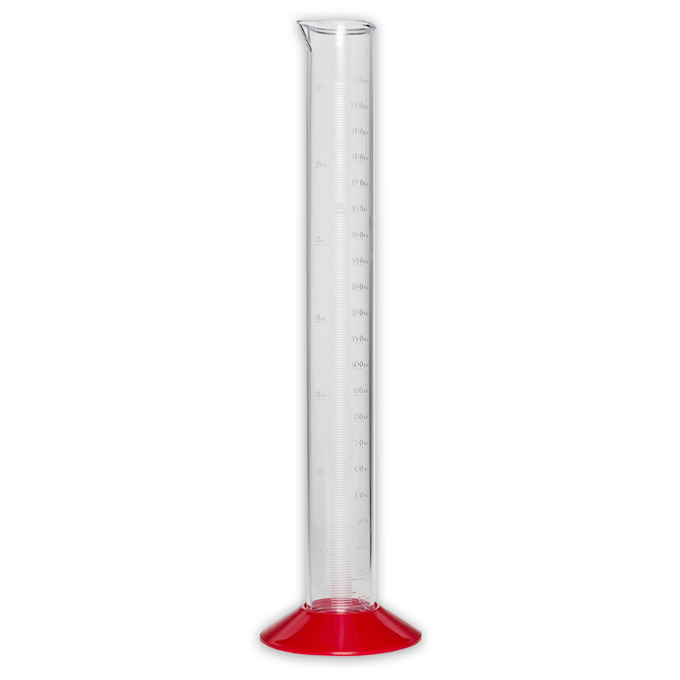RED BASE TEST JAR 12" BEAKER PLASTIC TRIAL JAR For use with hydrometer ...