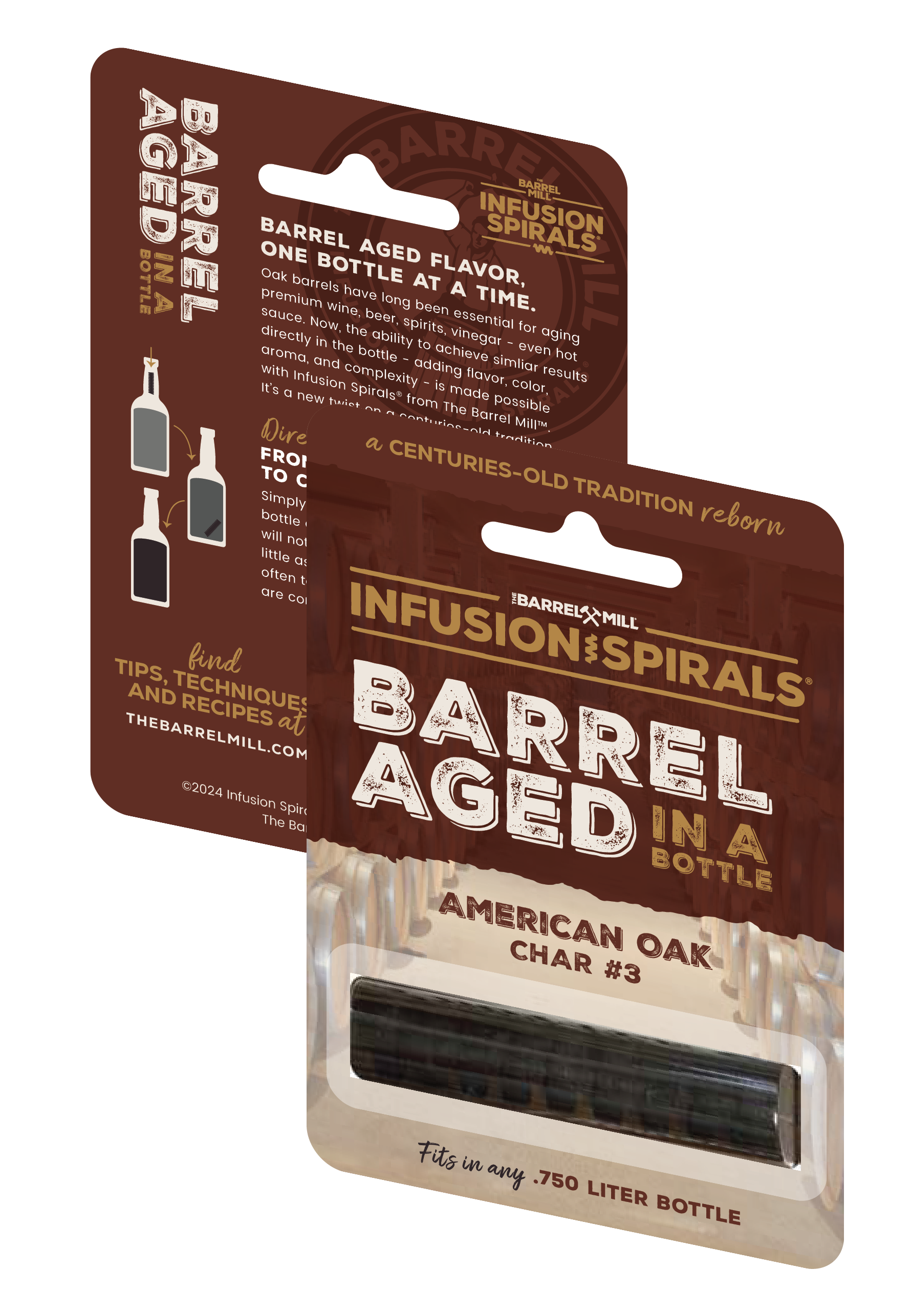 BOTTLE INFUSION SPIRALS CHAR#3 American Oak Toasted Sticks for ...