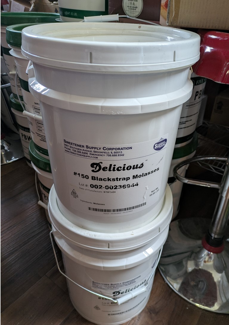 Bulk BLACKSTRAP MOLASSAS 59LB Bucket of "Delicious" Brand #150 Grade ...